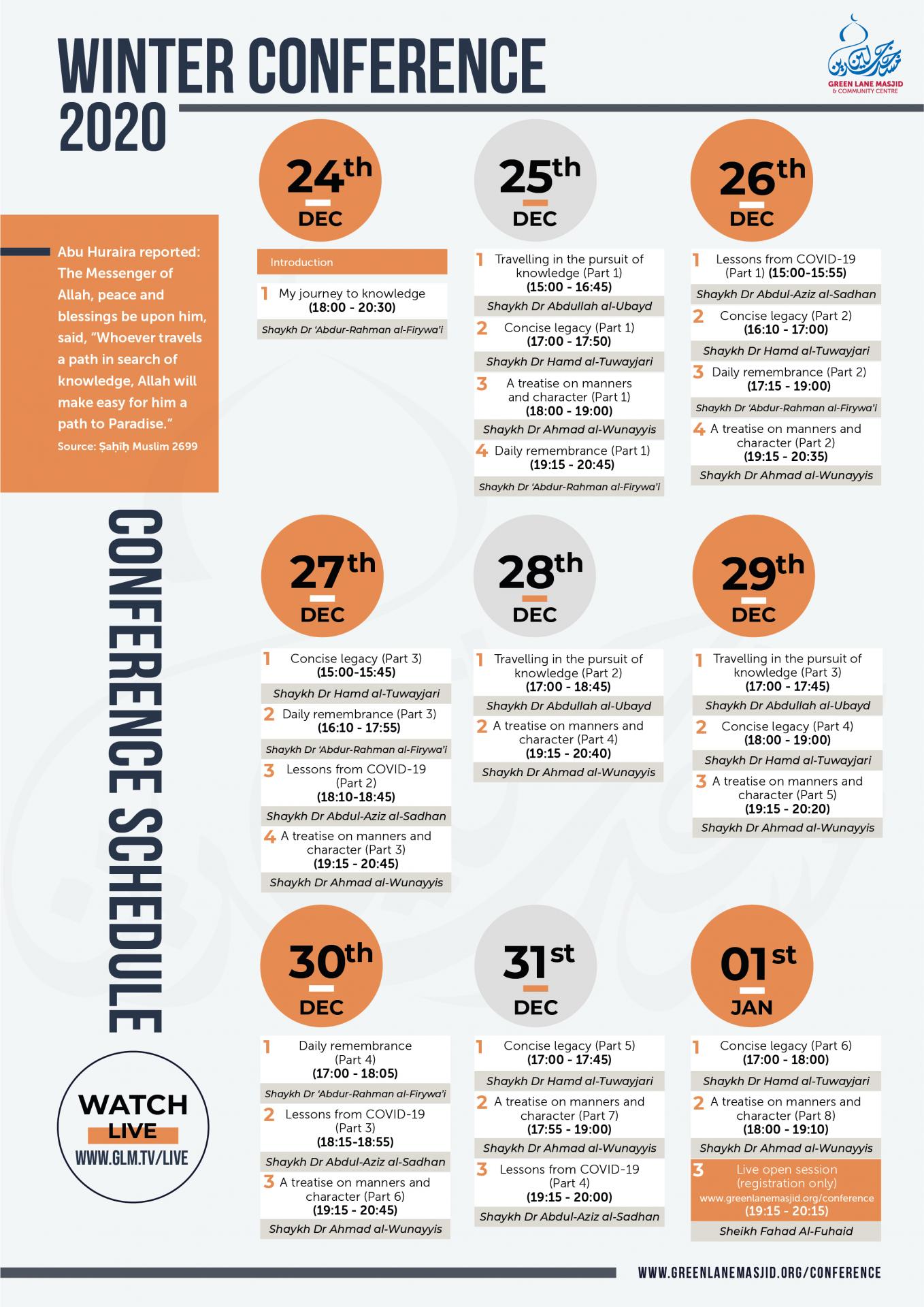 Winter Conference 2020 – Green Lane Masjid